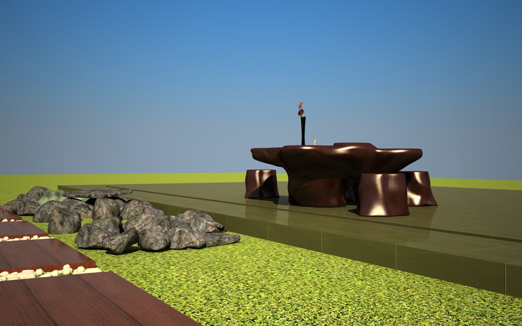 3D Seating Area Landscape - TurboSquid 1649666