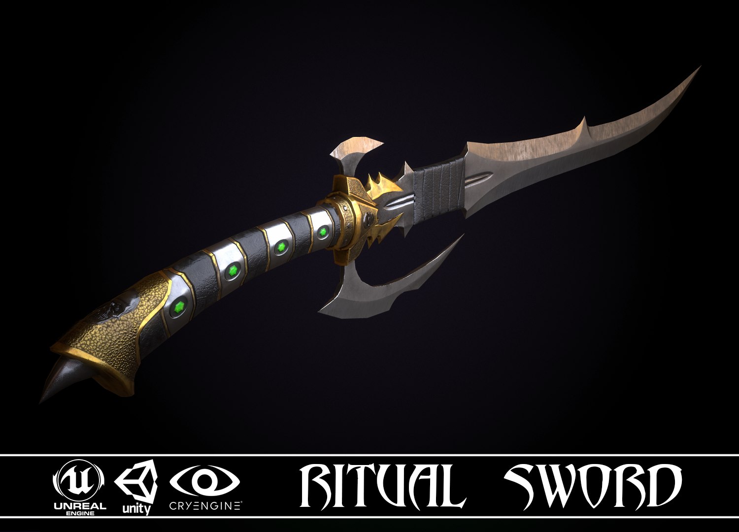 3D Ritual Sword Model - TurboSquid 1272556