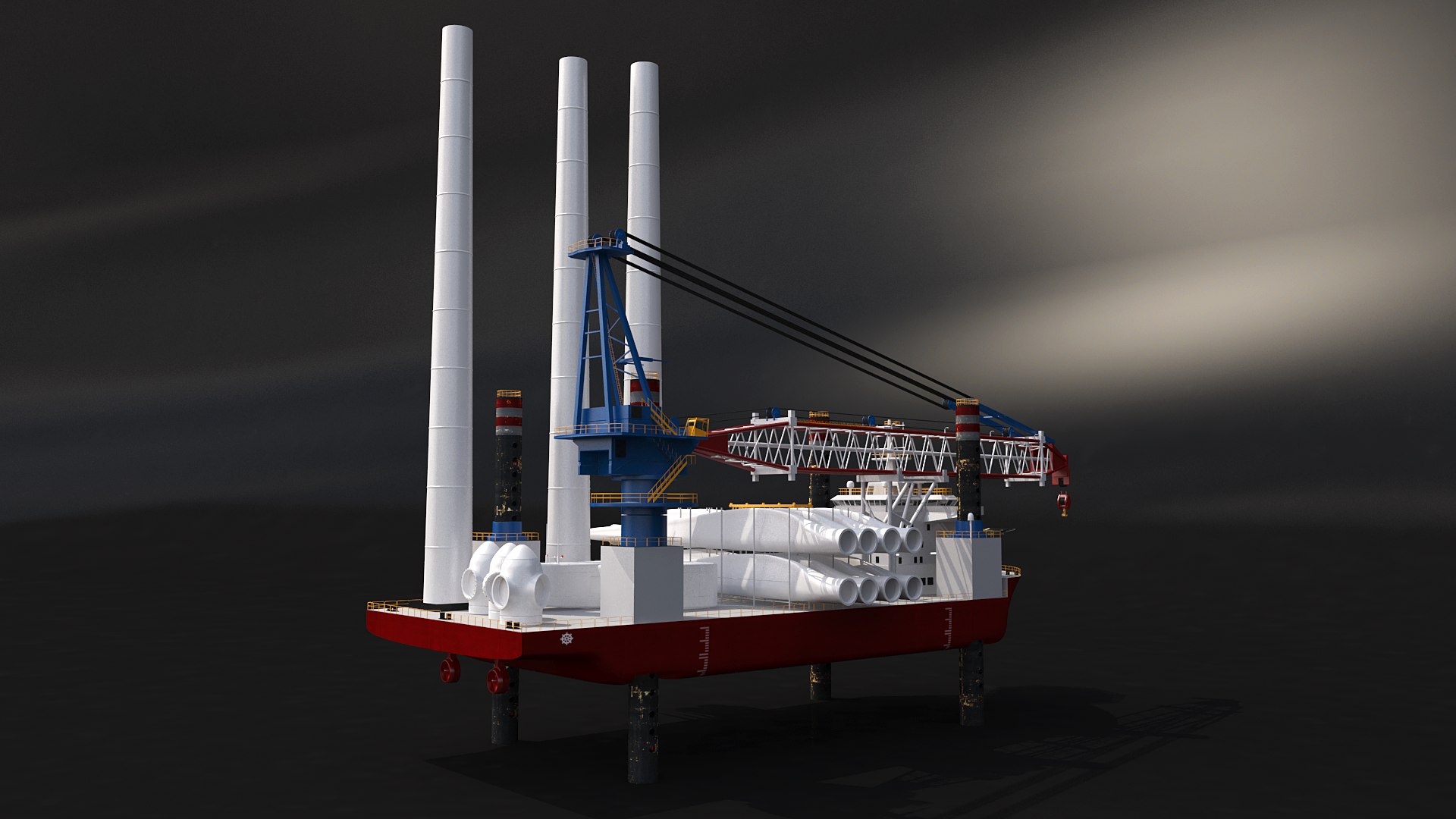 Offshore Wind Farm Construction Vessel Model - TurboSquid 1907658