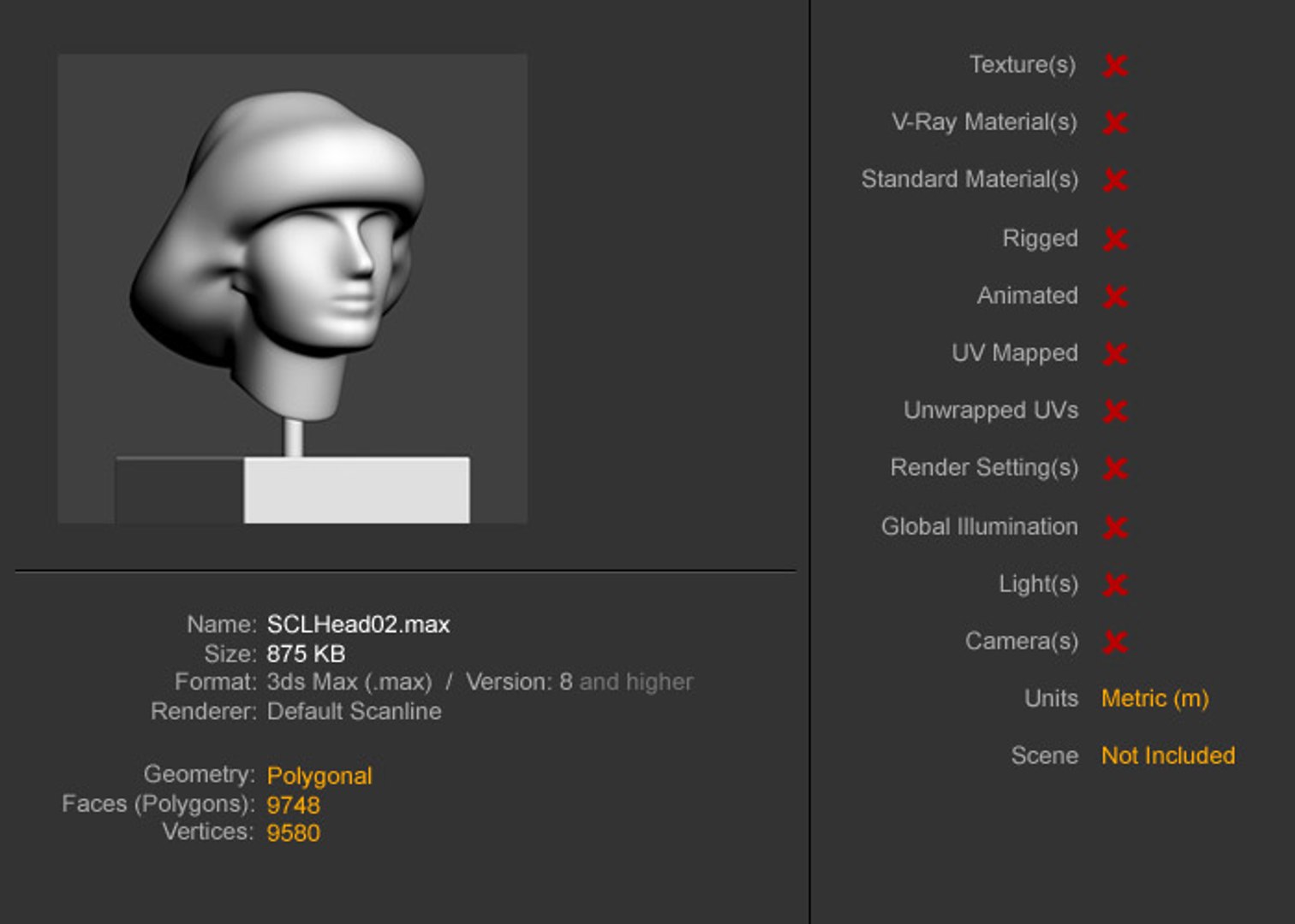 Free 3D Head - TurboSquid 1302552