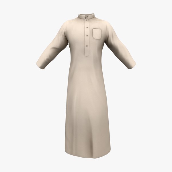 Men Traditional Arabic Long Skirt Islamic Prayer Dress Thobe Jubba 3D ...