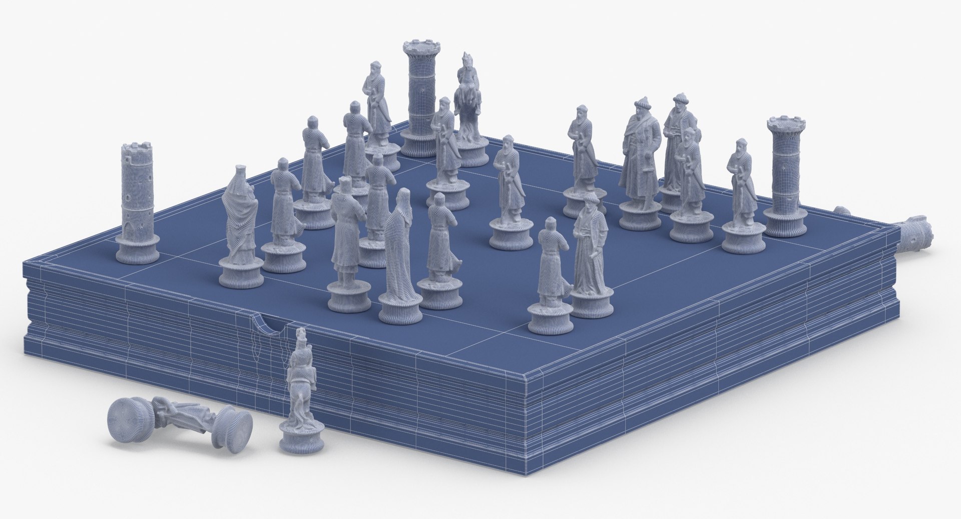 Chess board set 01 3D model - TurboSquid 1566712