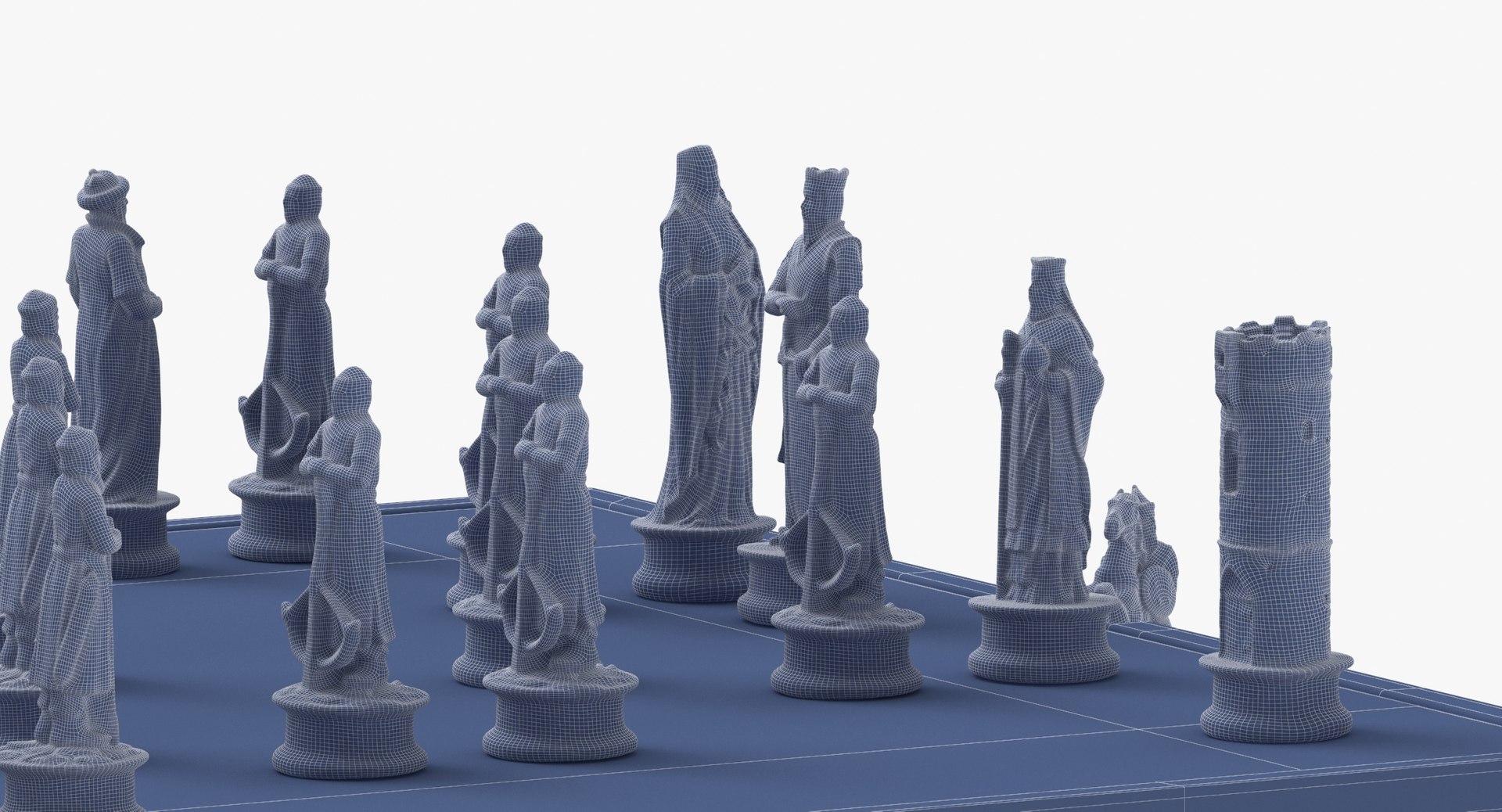 Chess board set 01 3D model - TurboSquid 1566712