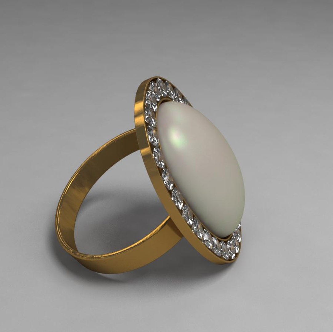 classic opal ring 3d max