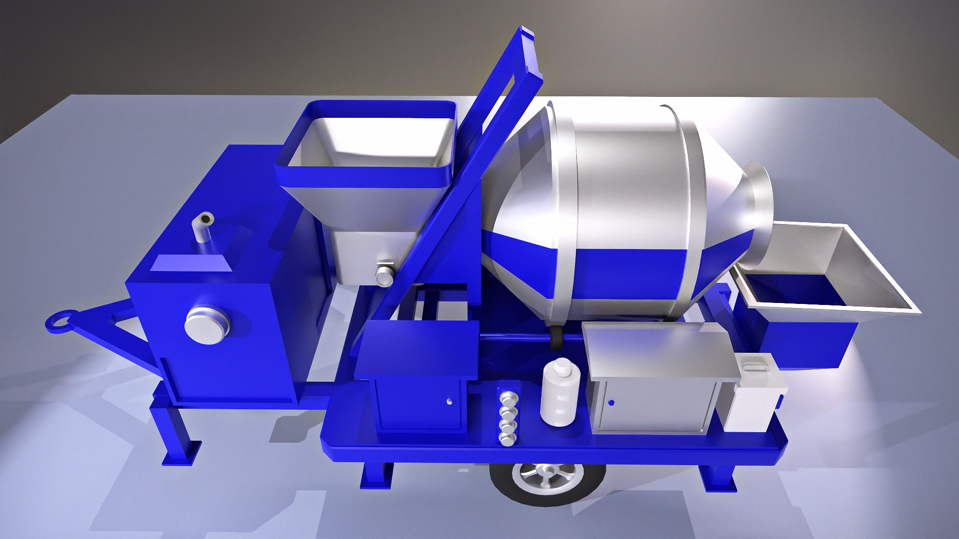 3D Big Blue Concrete Mixer Machine - TurboSquid 1839846
