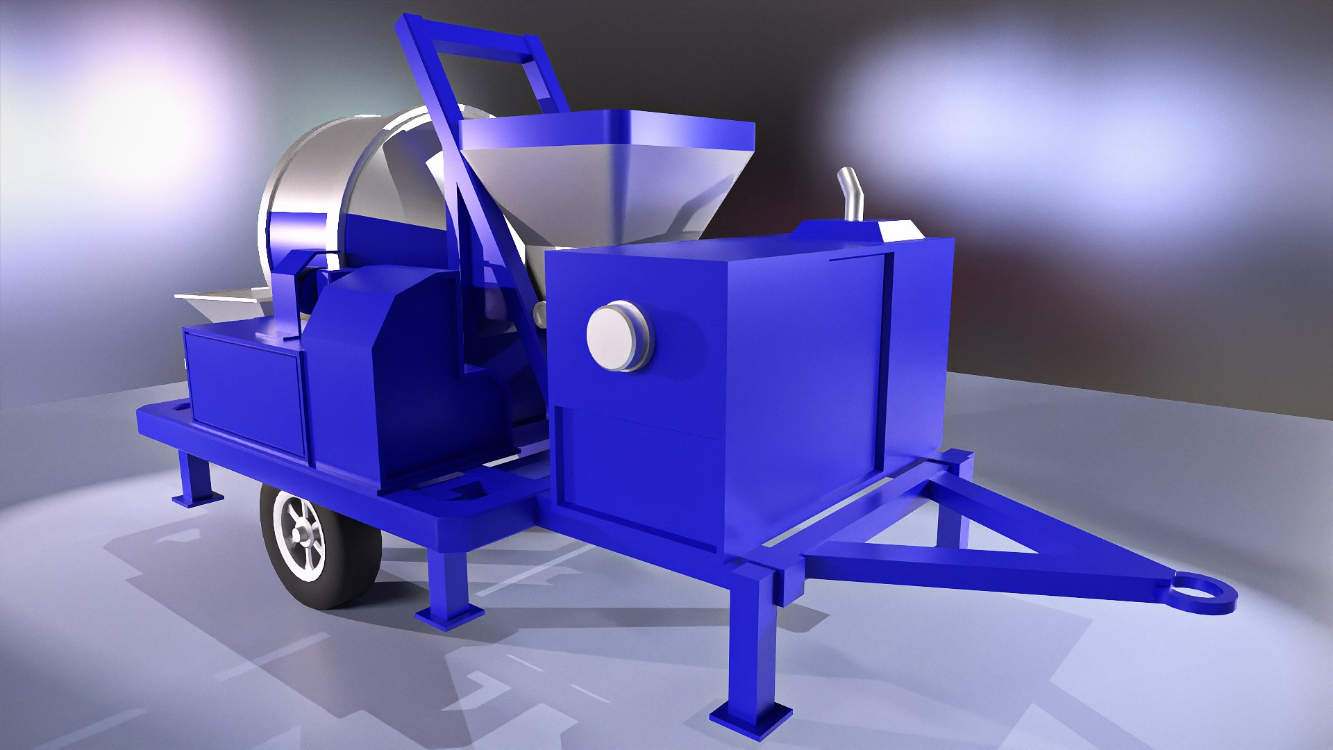 3D Big Blue Concrete Mixer Machine - TurboSquid 1839846