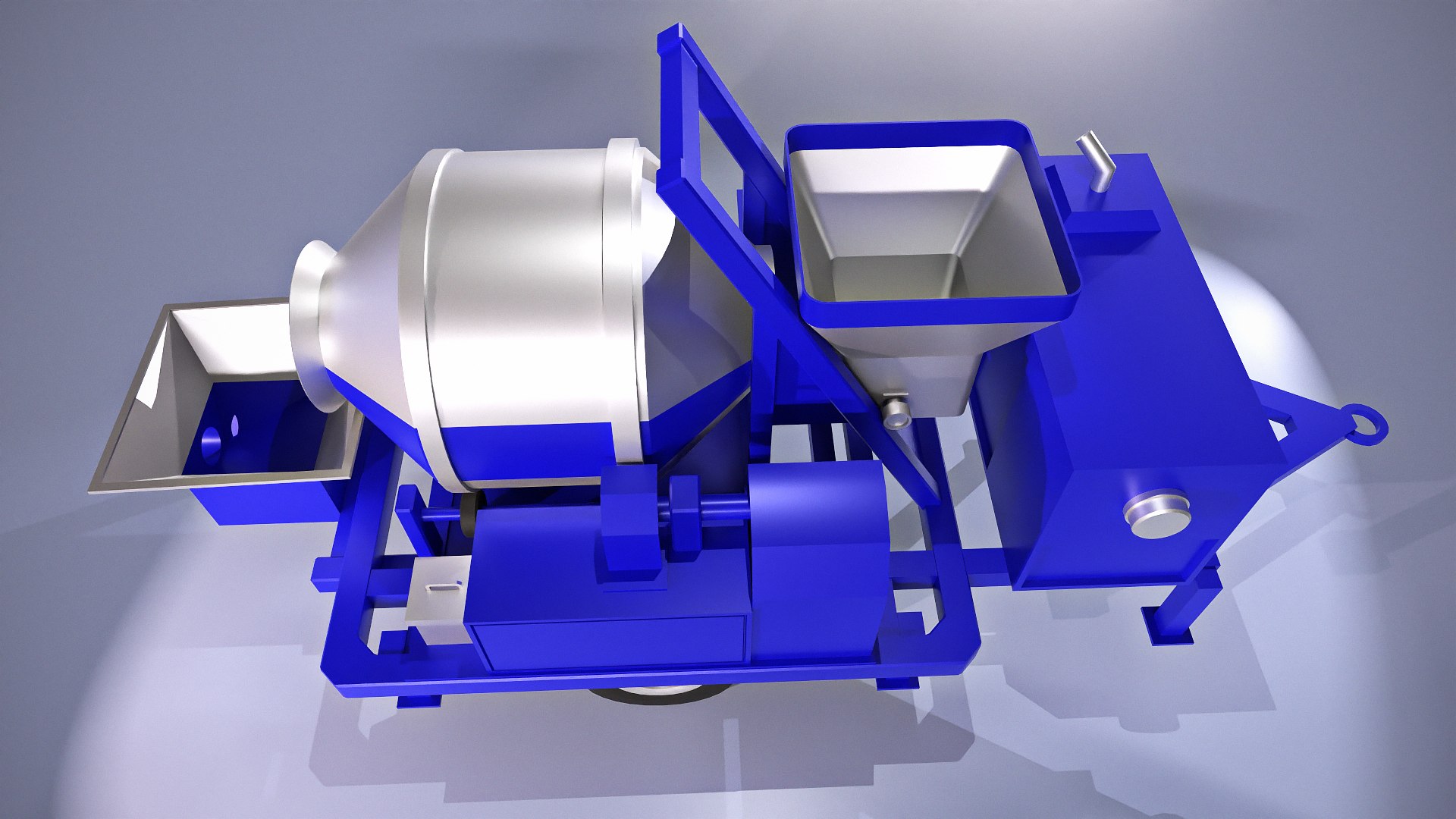 3D Big Blue Concrete Mixer Machine - TurboSquid 1839846