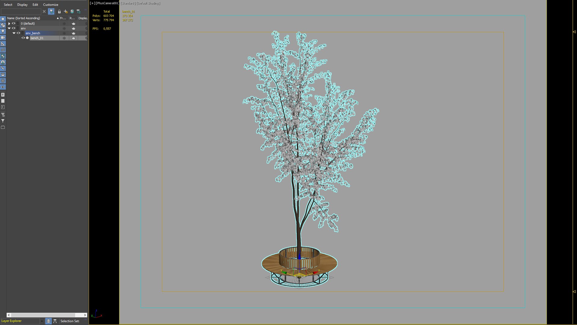 Street Bench Tree 3D - TurboSquid 1636472