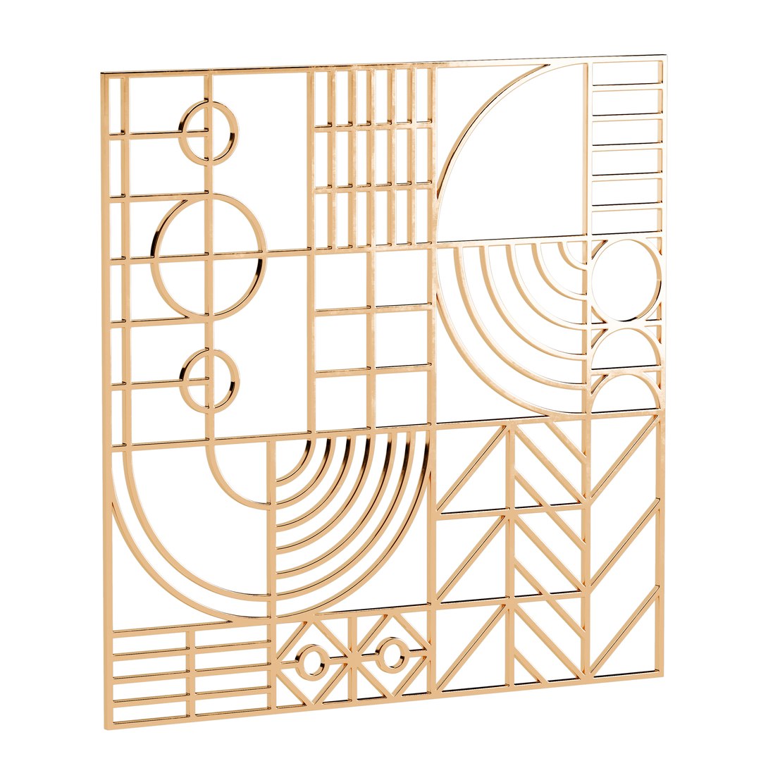 3D Model Square Decorative Panels With Geometric Pattern - TurboSquid ...