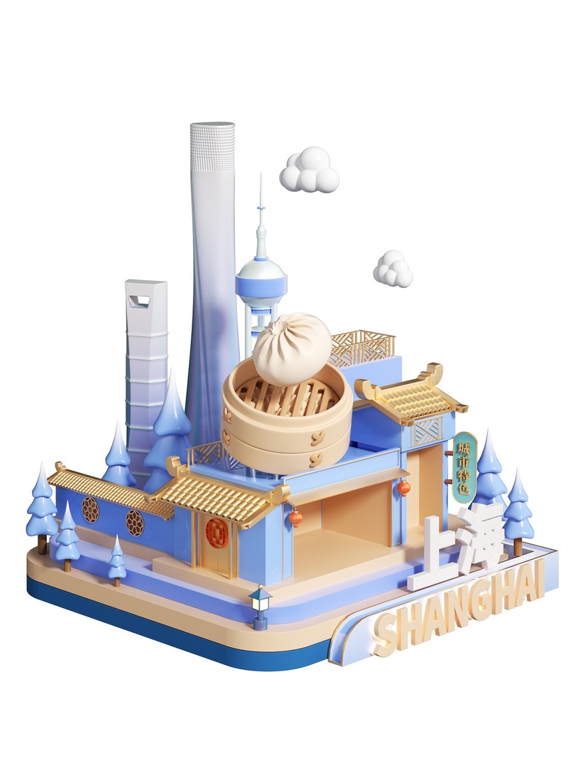Shanghai cartoon characteristic3Dモデル - TurboSquid 2030276