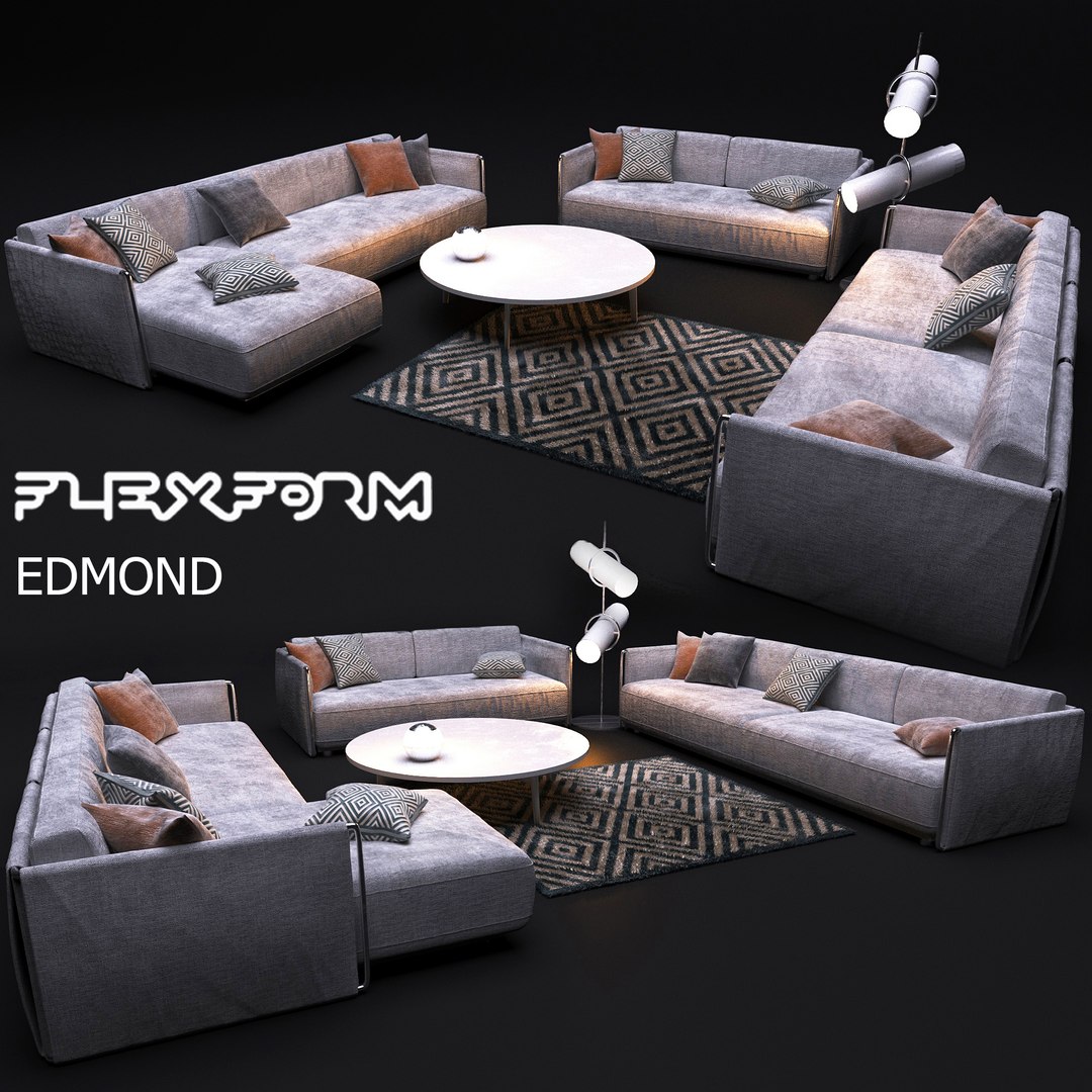 Flexform edmond 3D model - TurboSquid 1212936