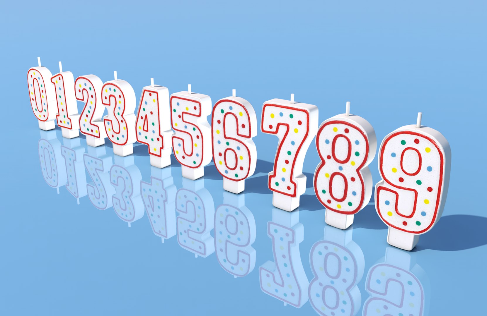 3D Birthday Candles Numbers - TurboSquid 1583374