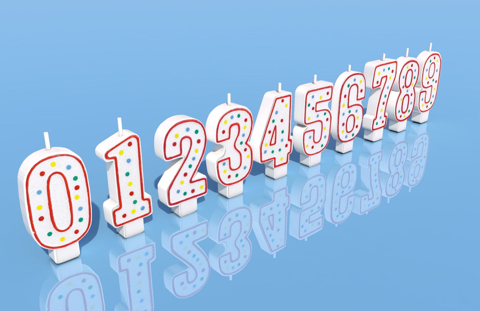 3D Birthday Candles Numbers - TurboSquid 1583374