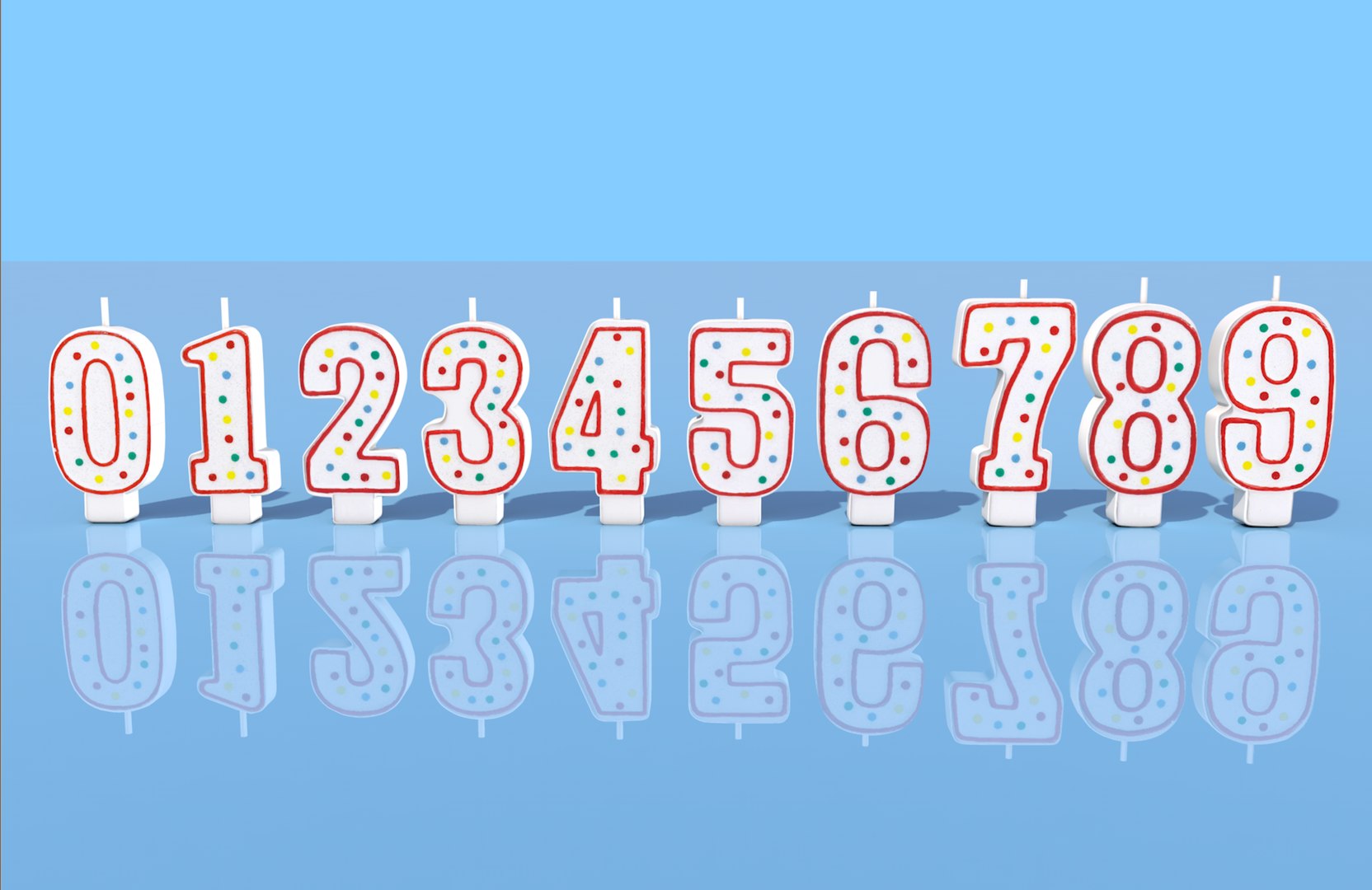 3D Birthday Candles Numbers - TurboSquid 1583374
