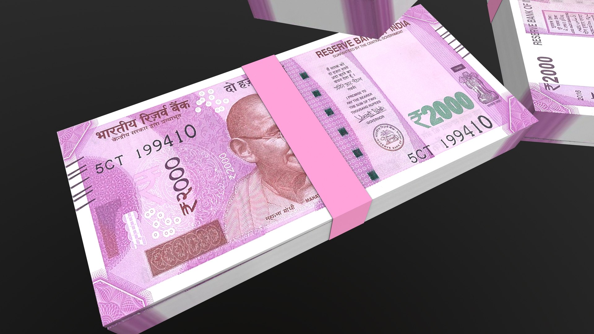 Indian 2000 Note Currency Bundle AR VR PBR 3D Model - TurboSquid 2007442