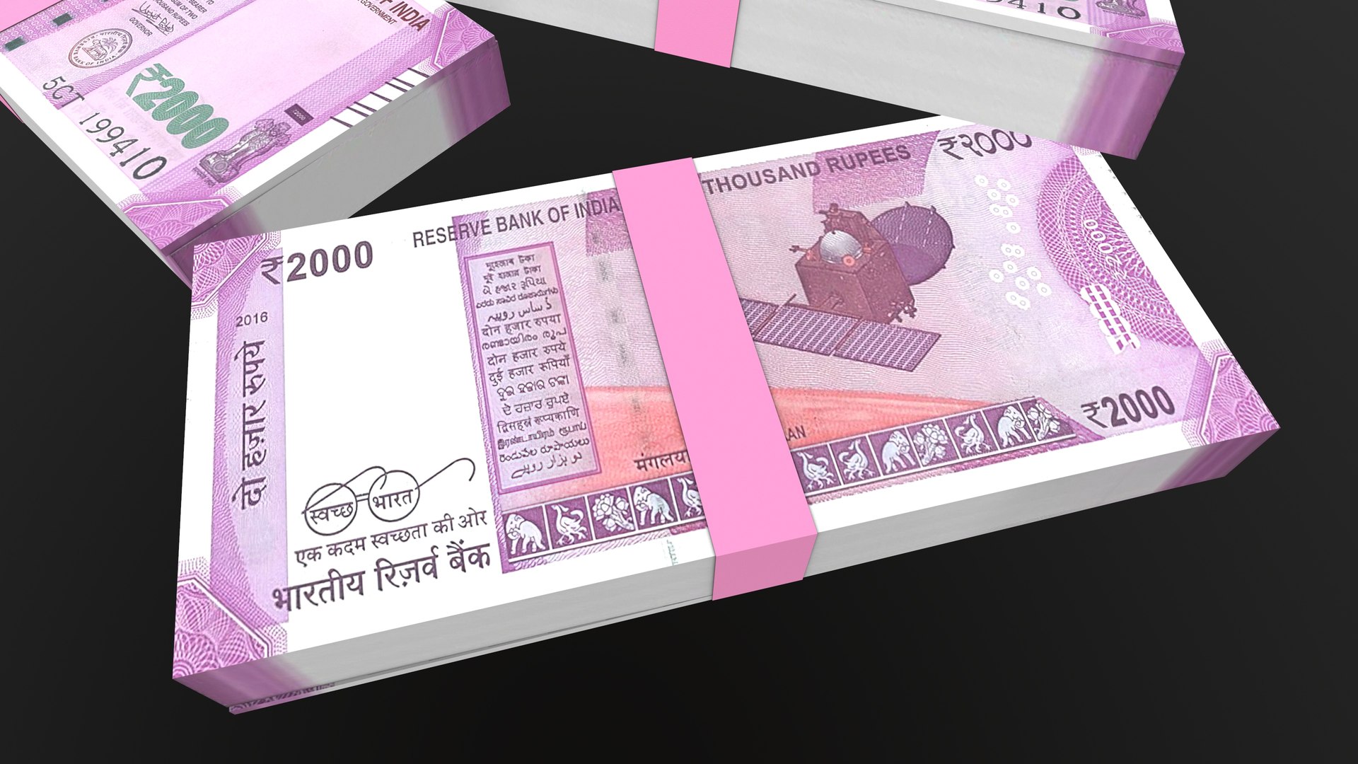 Indian 2000 Note Currency Bundle AR VR PBR 3D Model - TurboSquid 2007442