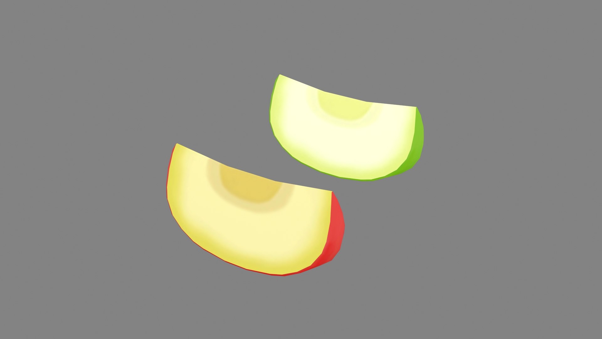 3D Model Cartoon Apple Slice Low-poly 3D Model - TurboSquid 1939859