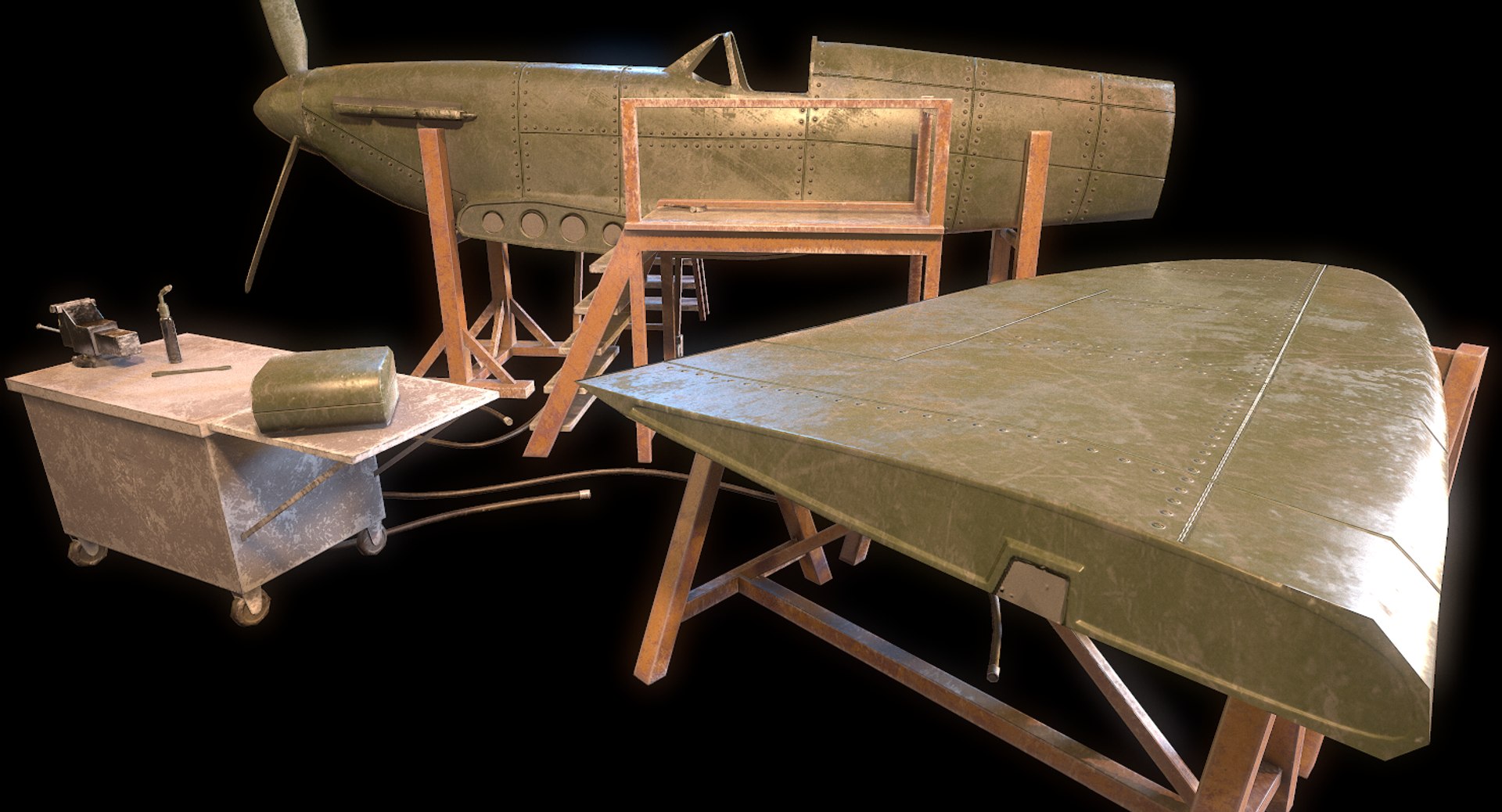 3D model airplane workbench aircraft - TurboSquid 1572186