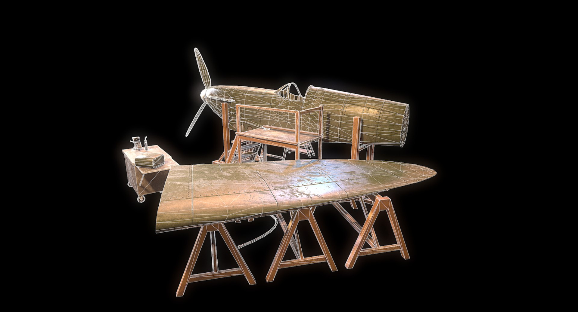 3D Model Airplane Workbench Aircraft - TurboSquid 1572186