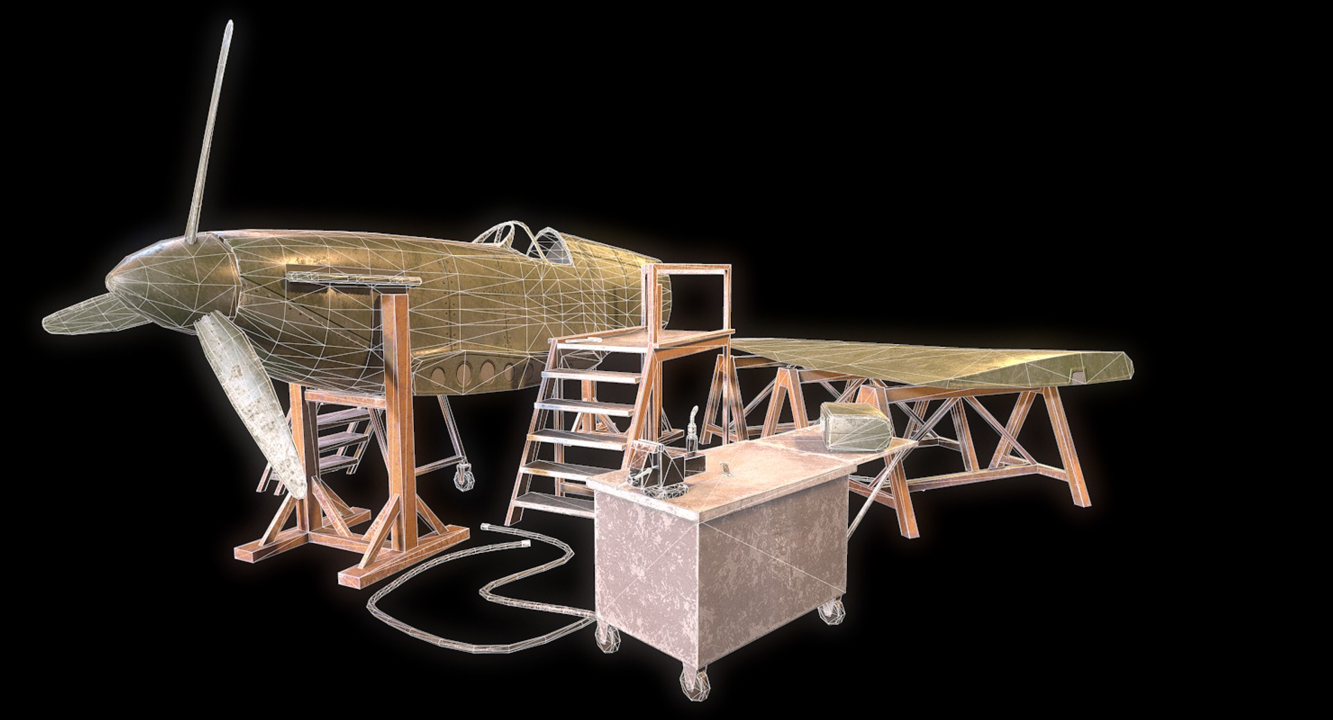 3D Model Airplane Workbench Aircraft - TurboSquid 1572186