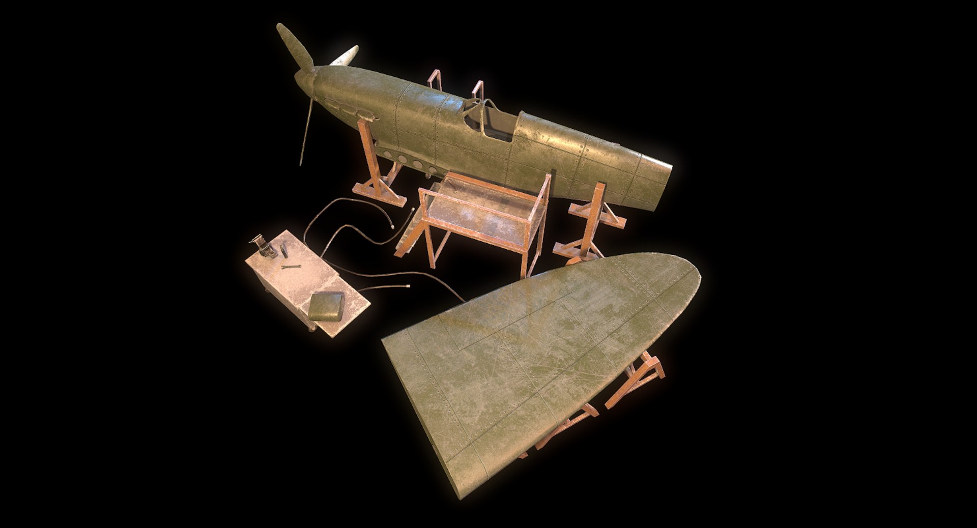 3D model airplane workbench aircraft - TurboSquid 1572186