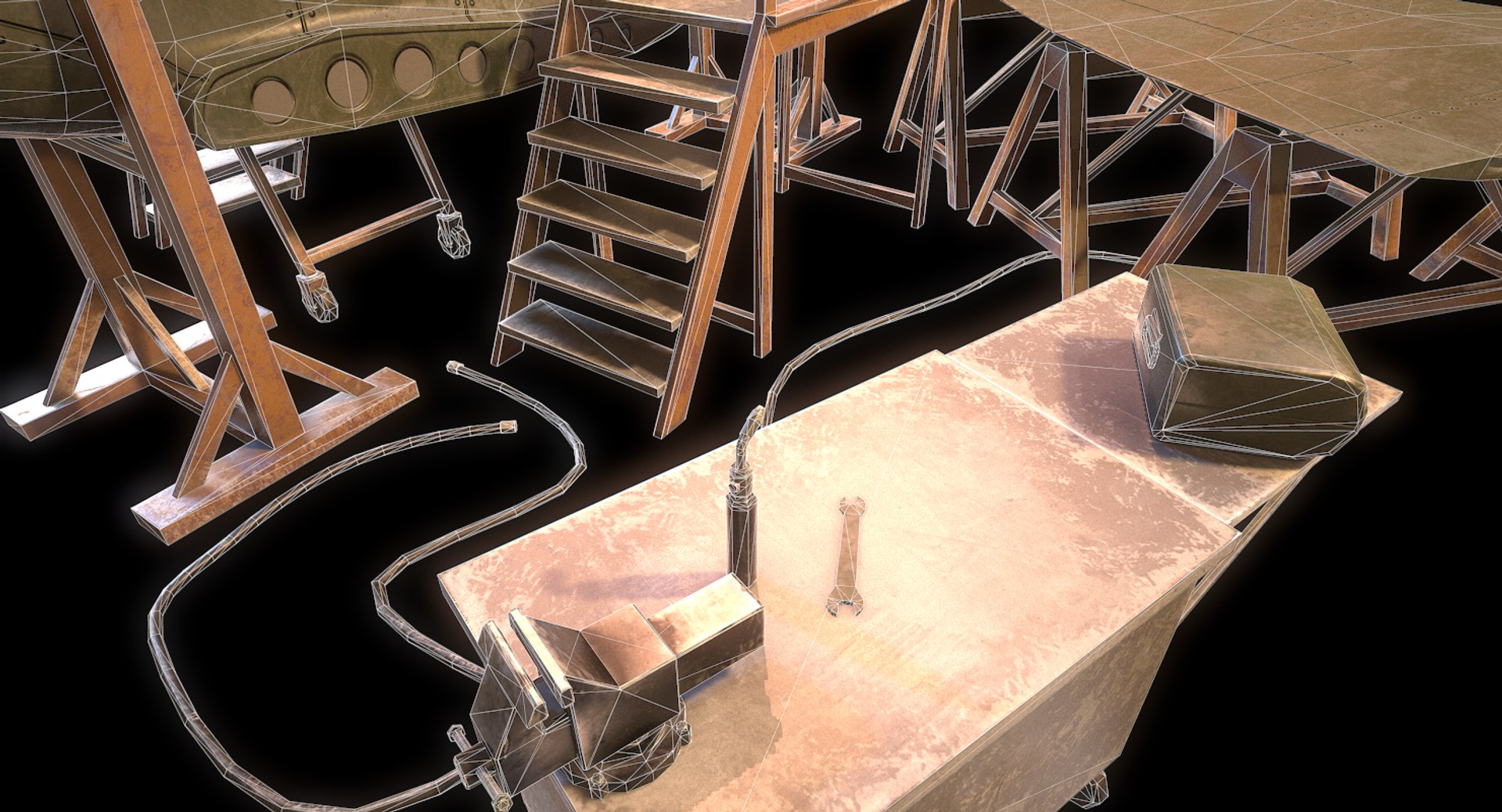 3D Model Airplane Workbench Aircraft - TurboSquid 1572186