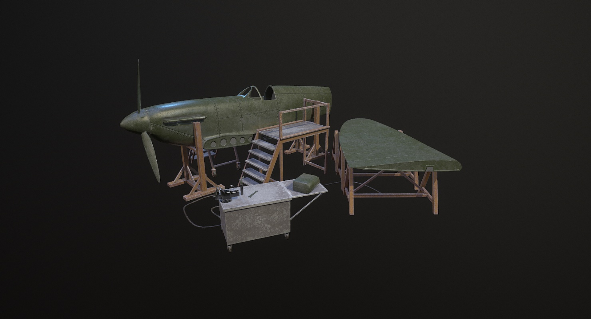 3D Model Airplane Workbench Aircraft - TurboSquid 1572186