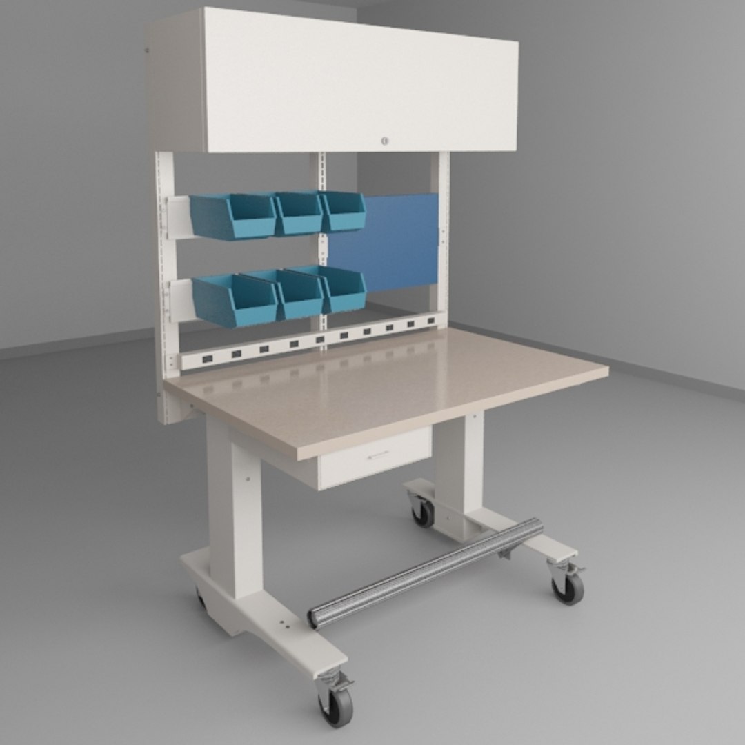 3d Height Adjustable Workbench 2 Model