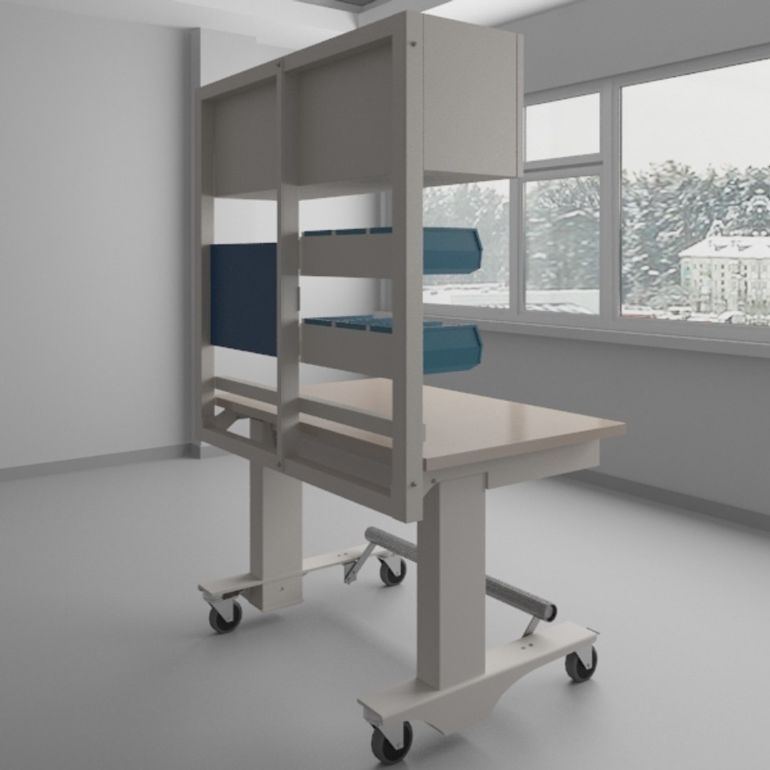 3d Height Adjustable Workbench 2 Model