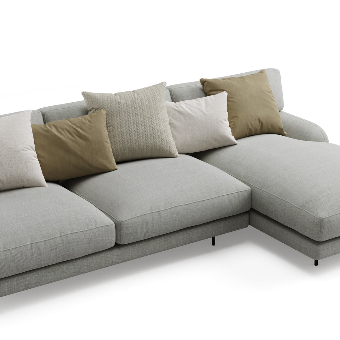 3D Gubi Flaneur Sofa With Chaise Longue Model - TurboSquid 1871833