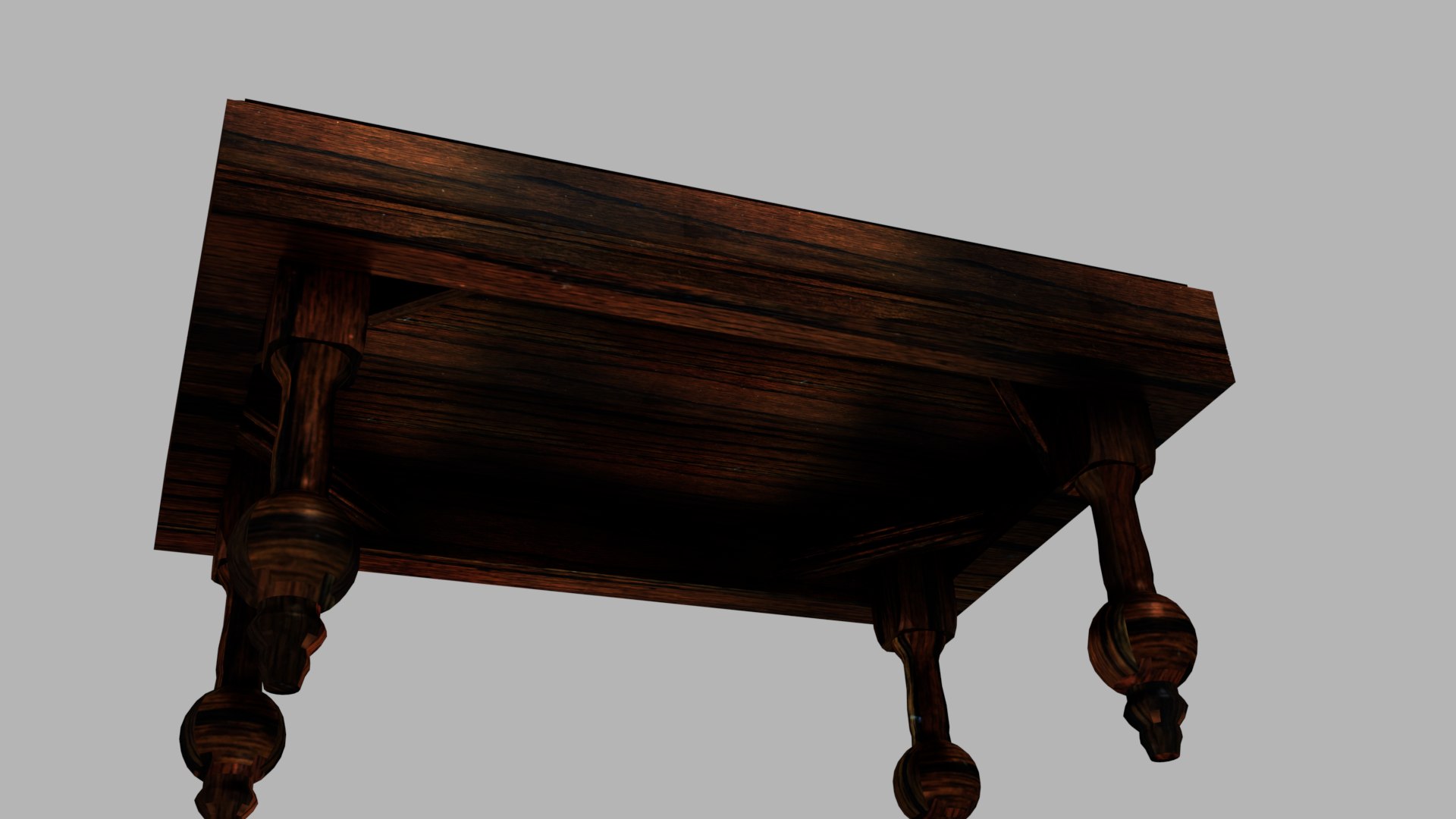 3D Dark Wooden Table Model - TurboSquid 1191140