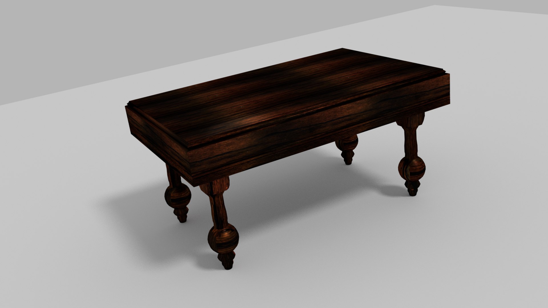 3D Dark Wooden Table Model - TurboSquid 1191140