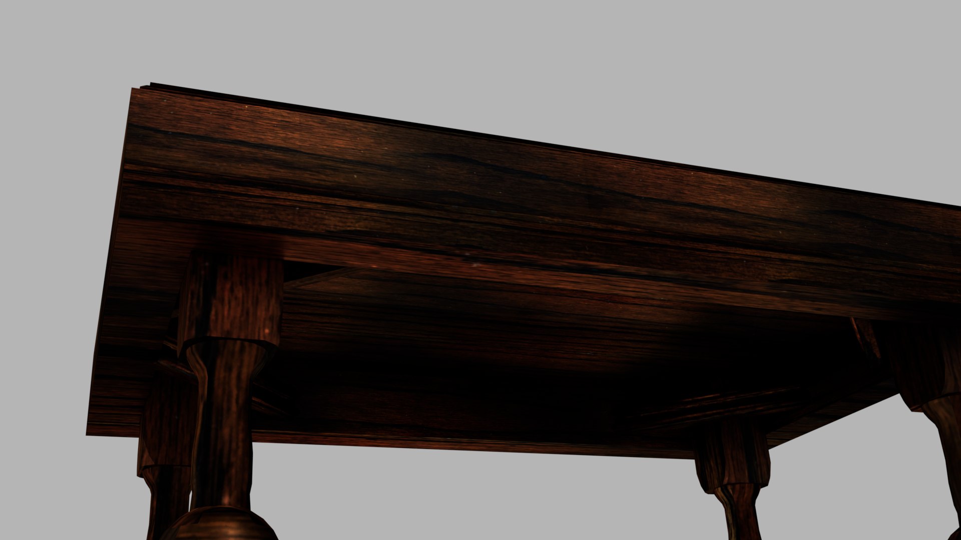3D Dark Wooden Table Model - TurboSquid 1191140