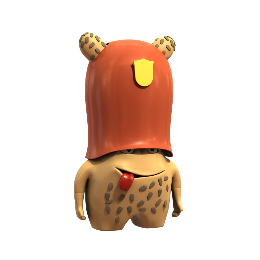 3d Obj Cartoon Helm Character