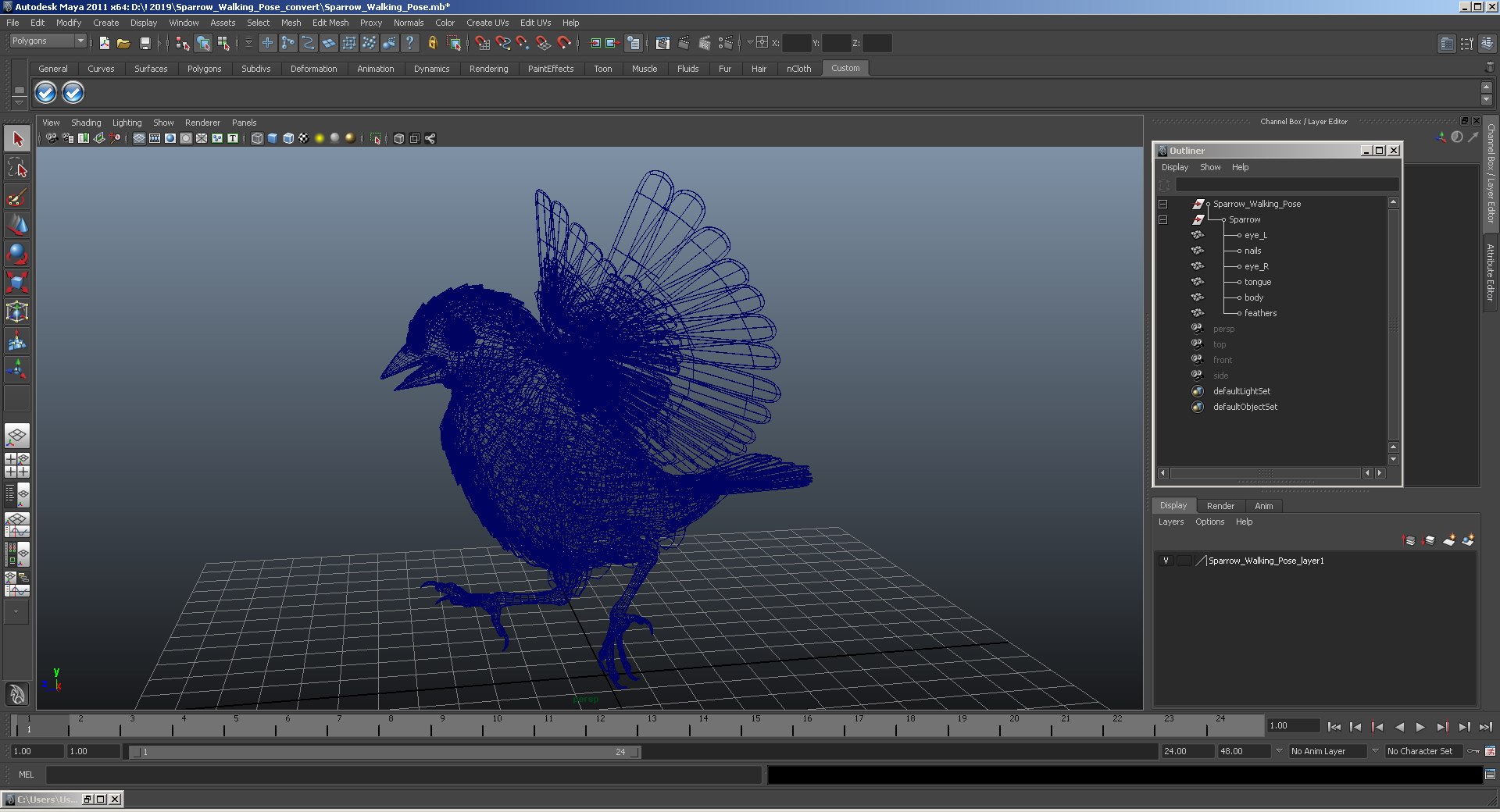 3D sparrow walking pose - TurboSquid 1382079