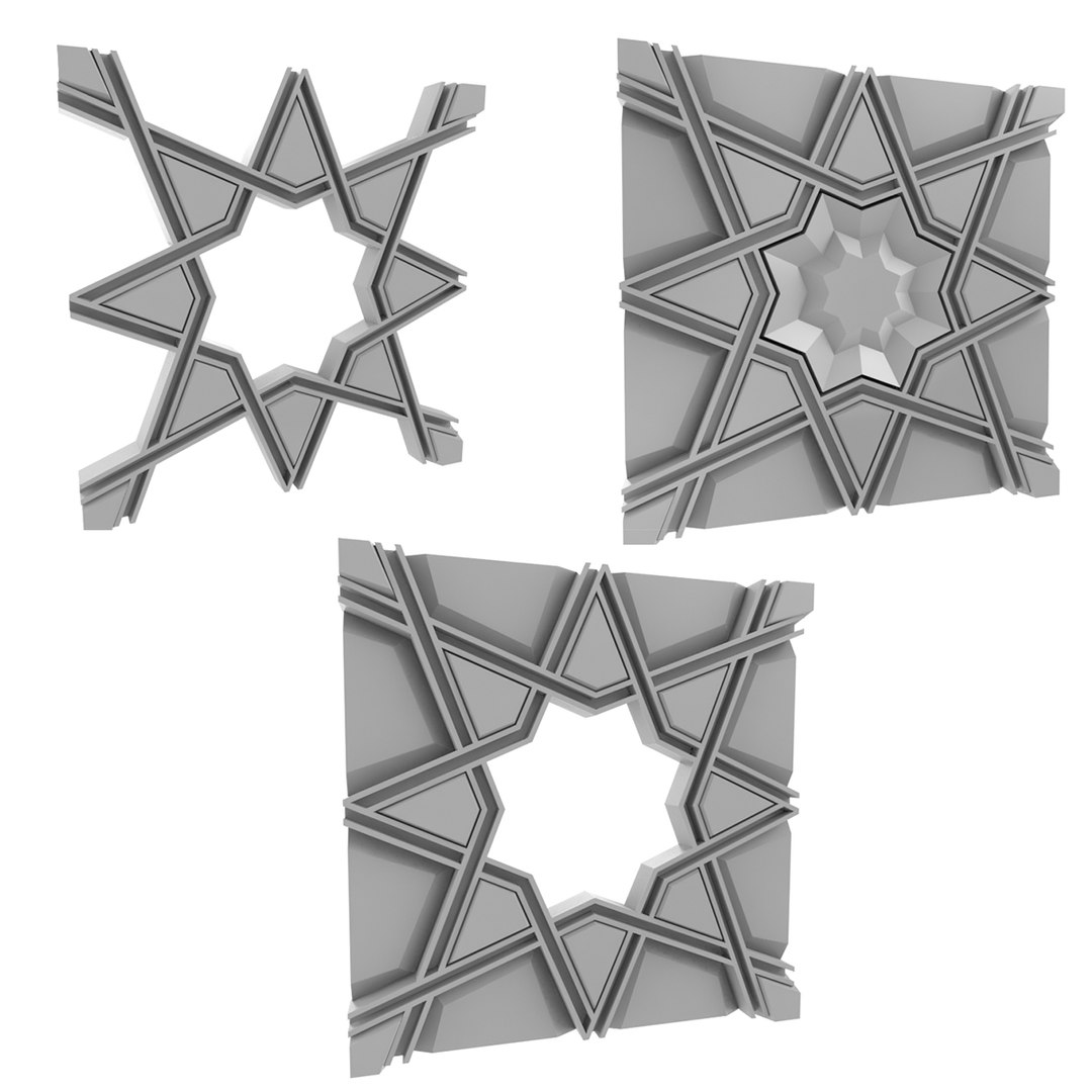 Arabic Decorative Pattern 3D Model - TurboSquid 1351086