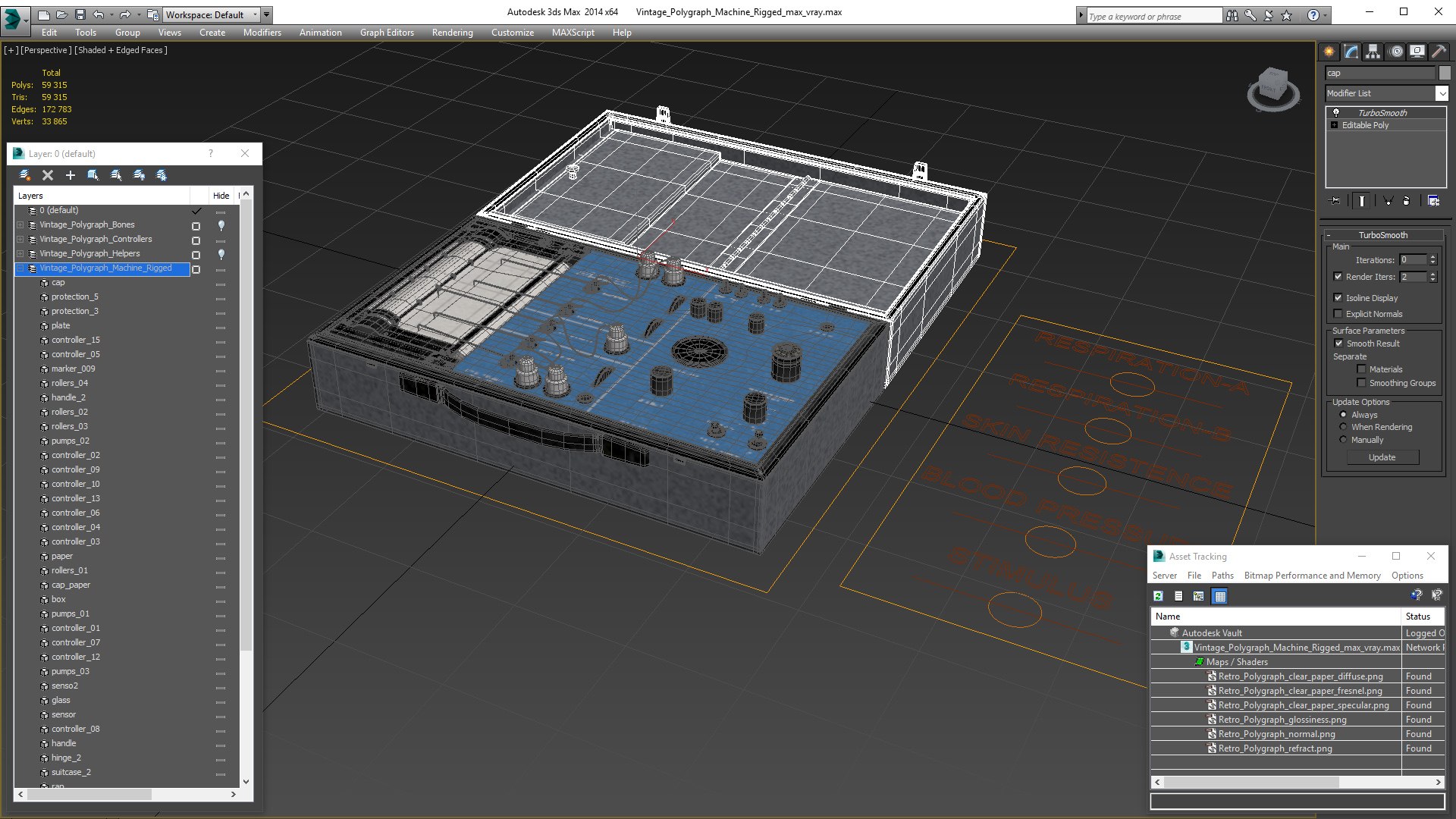 3D Vintage Polygraph Machine Rigged model - TurboSquid 1874835