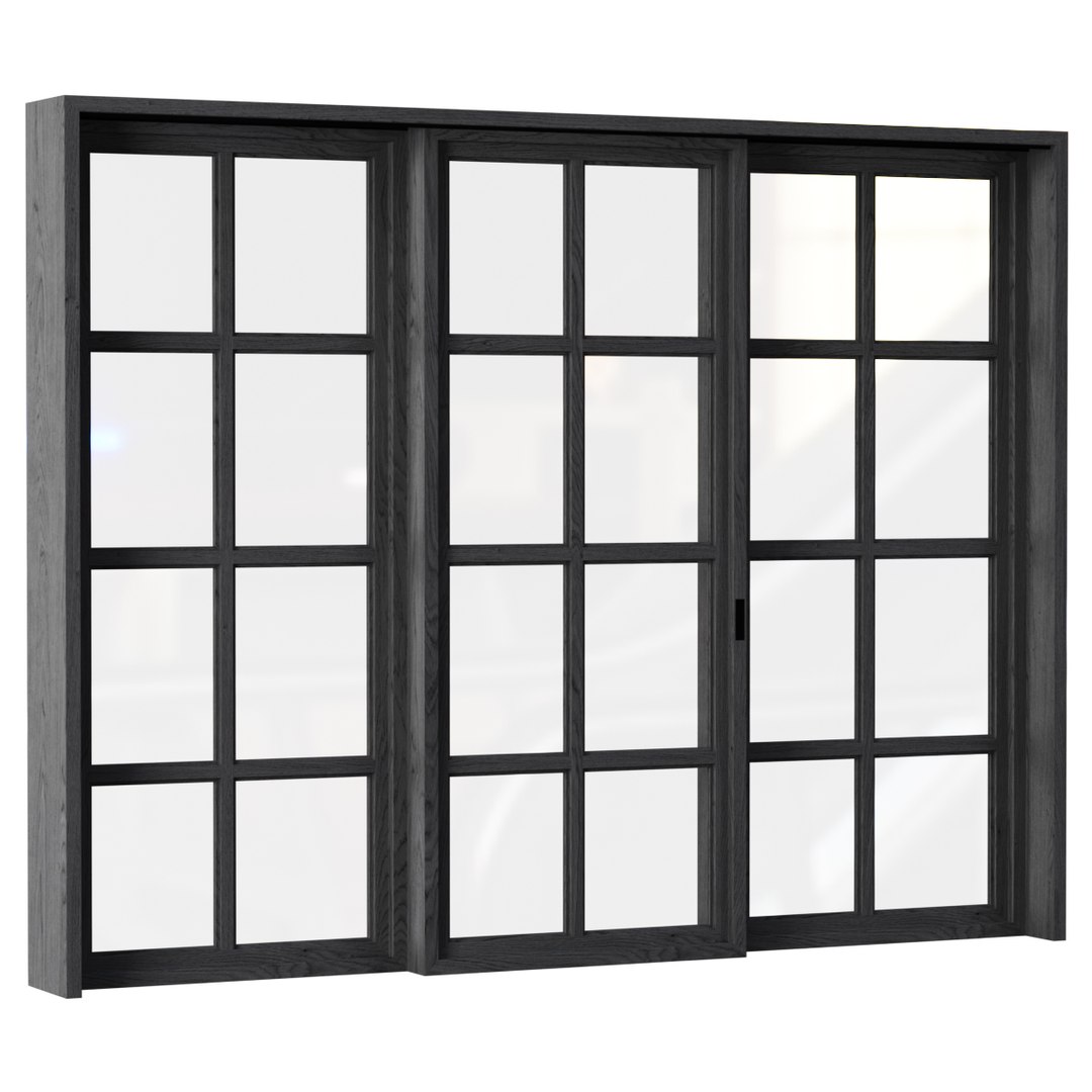 Rectangle Wooden Windows With Sliding Door V2 Model - TurboSquid 1821126
