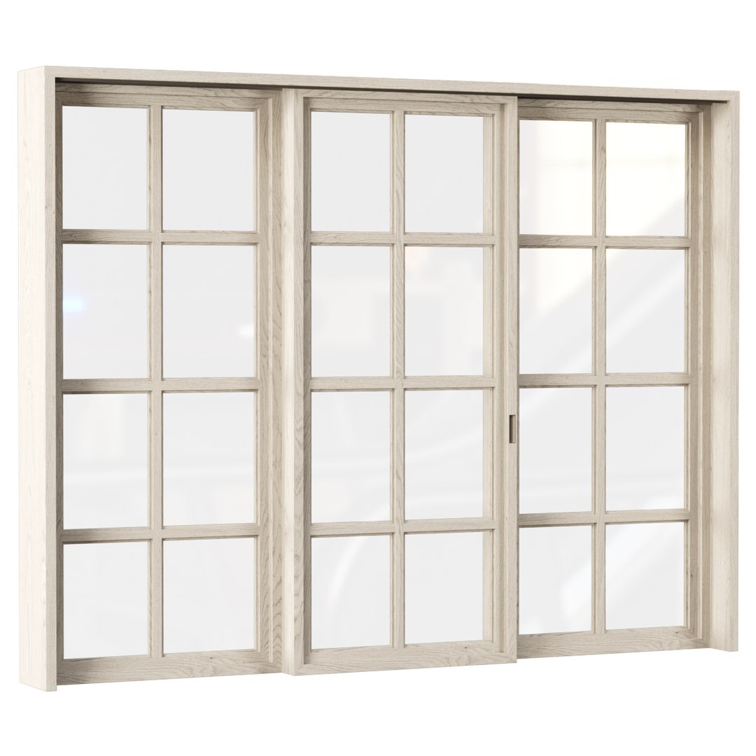 Rectangle Wooden Windows With Sliding Door V2 Model - TurboSquid 1821126