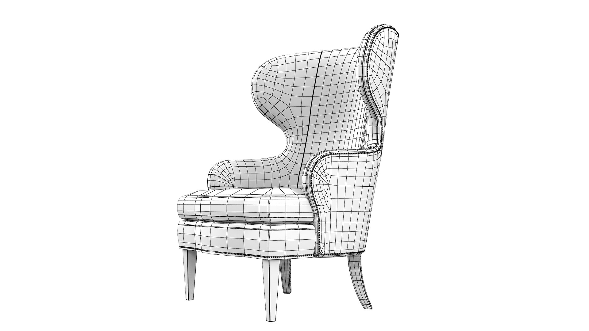 3D wing chair model - TurboSquid 1550069