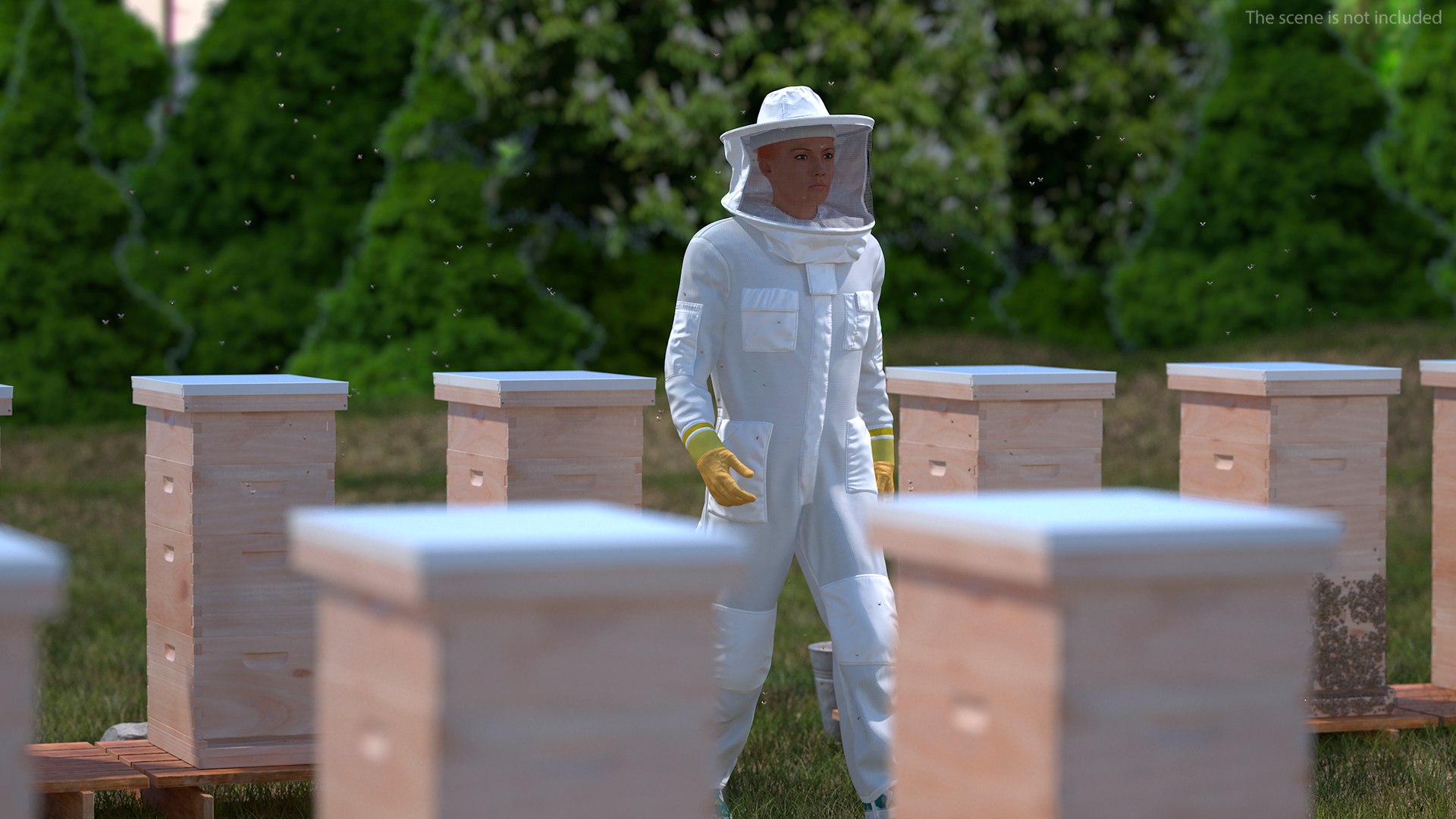 3D Woman Beekeeper Suit Rigged - TurboSquid 1657500