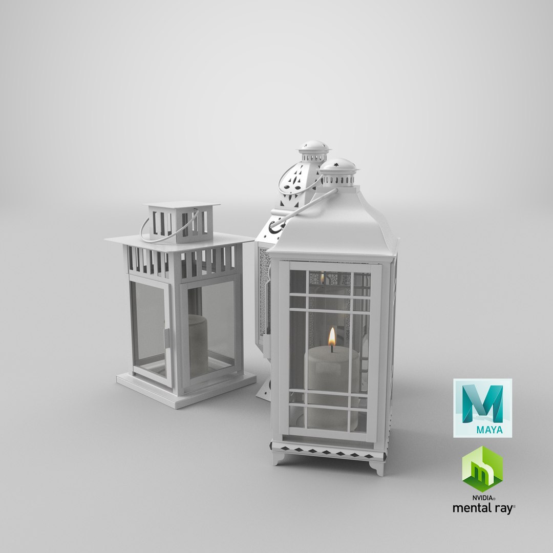 White Moroccan Lantern 3D - TurboSquid 1973558
