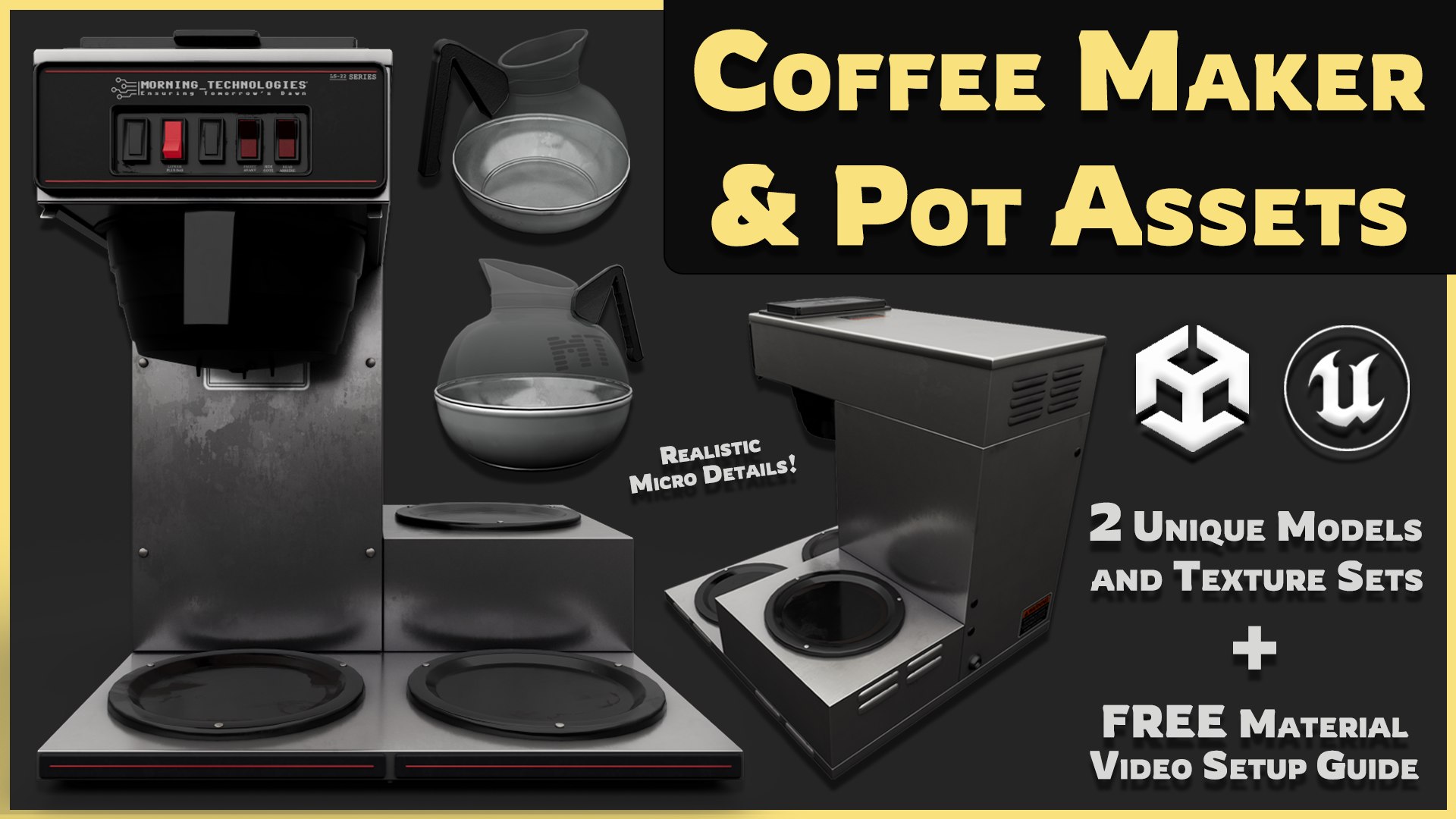 3D Coffee Maker And Pot Assets - TurboSquid 2232578