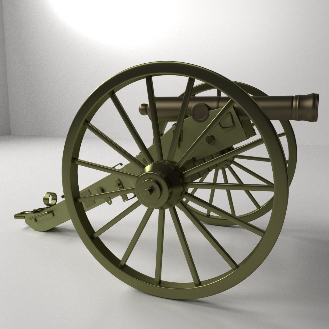 double barreled cannon 3d model