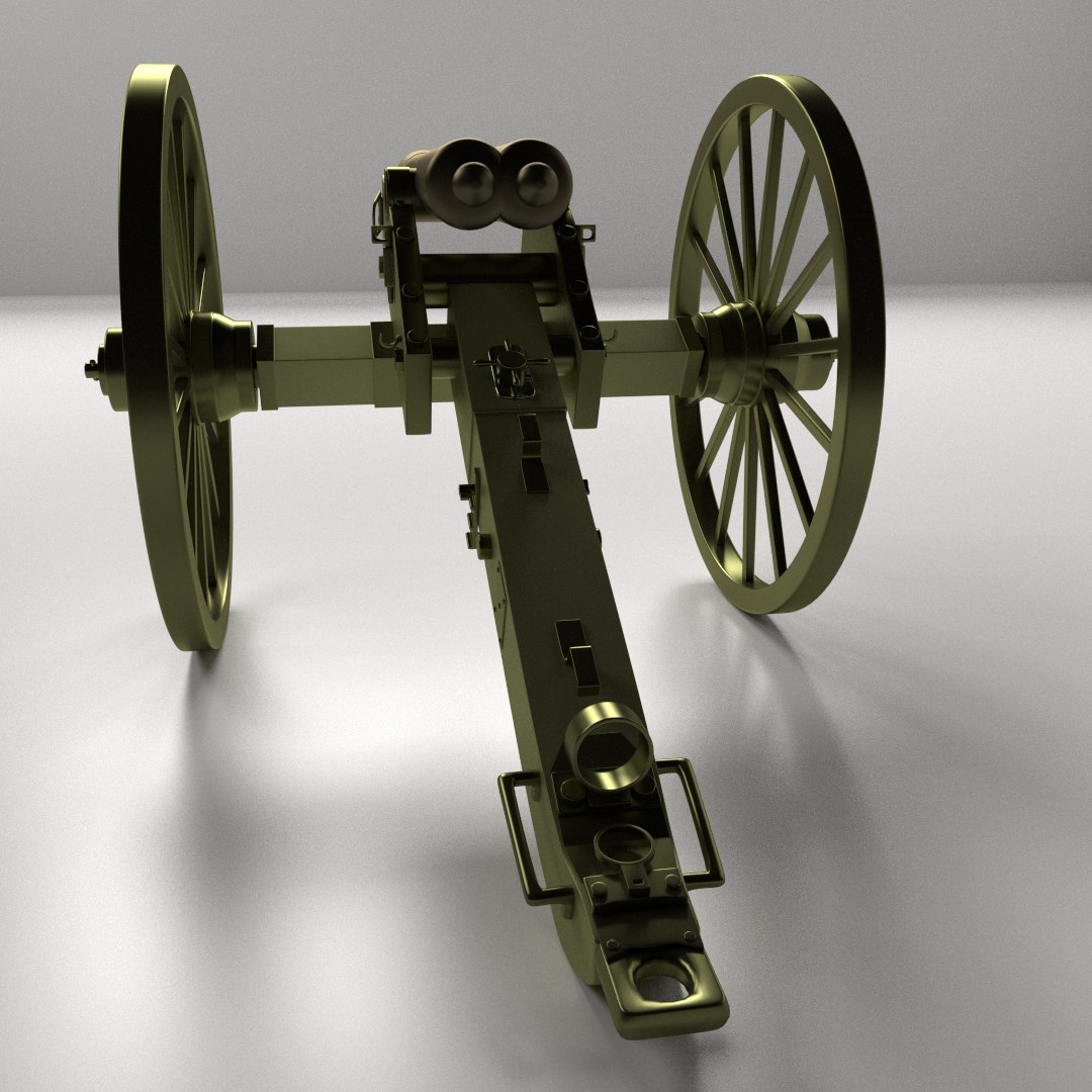 double barreled cannon 3d model