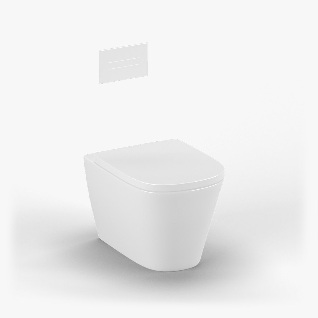 3D model Laufen Kartell Wall Hung WCs And Neve WC Plate - TurboSquid ...