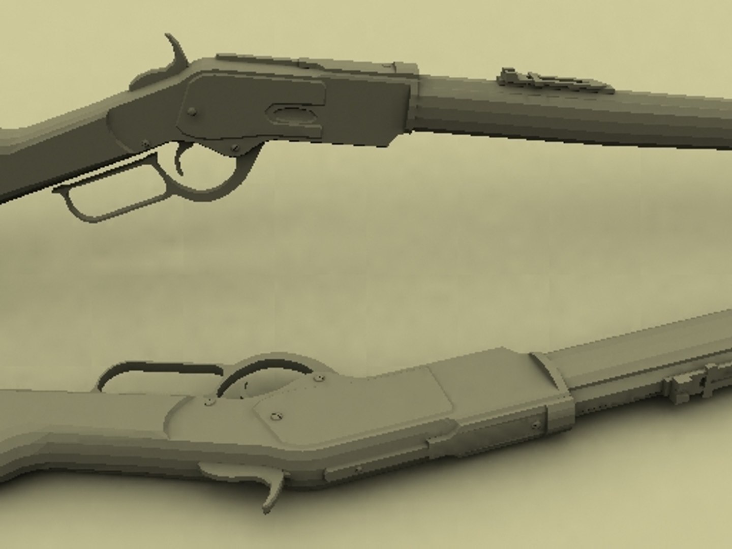 3d Model 1876 Winchester Rifle