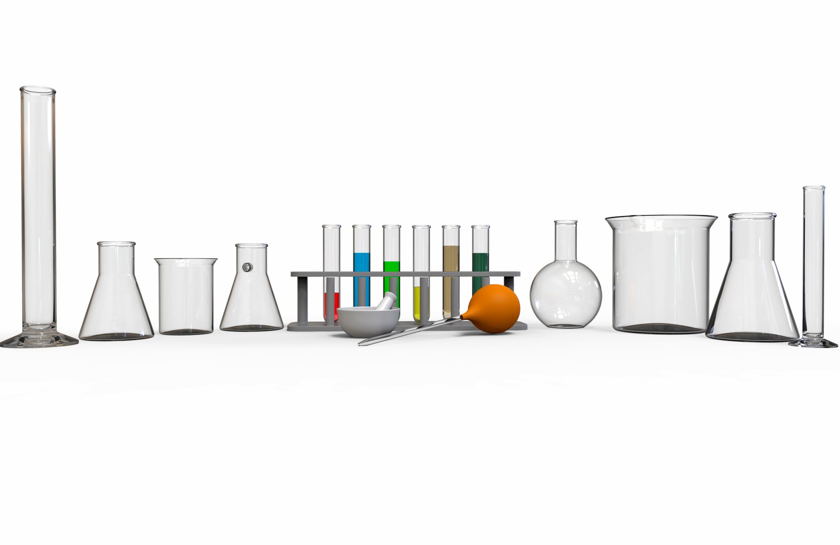 Lab Glassware Set Model - TurboSquid 1486435