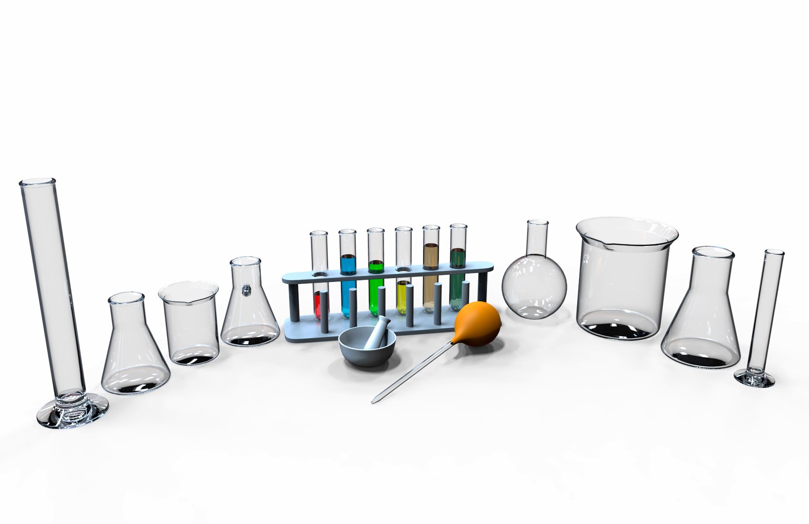Lab Glassware Set Model - TurboSquid 1486435