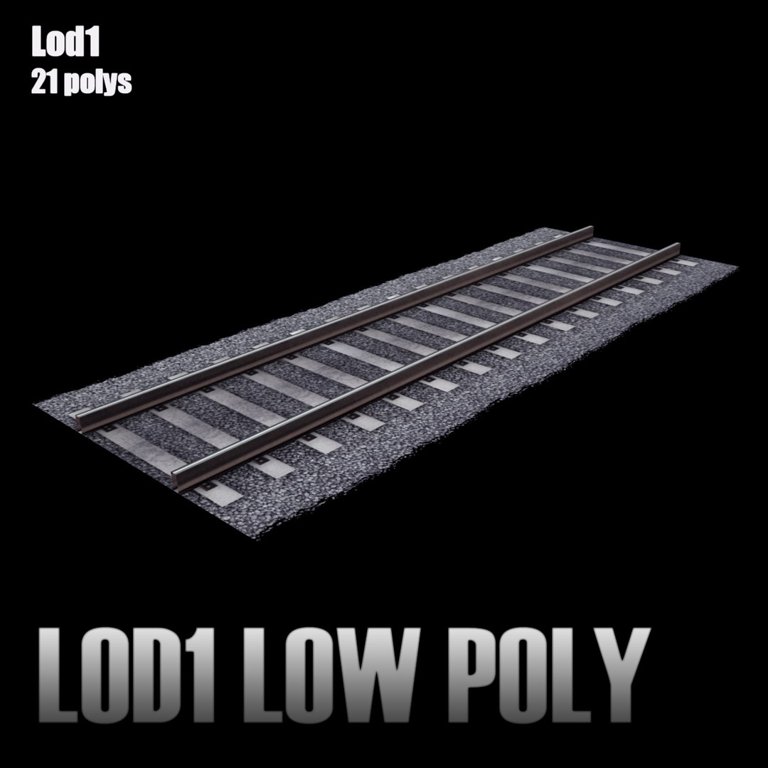 Railway Segment Rails 3d Model